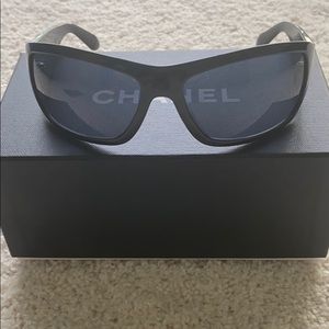 CHANEL | Accessories | Chanel Black Wrap Sunglasses | Poshmark